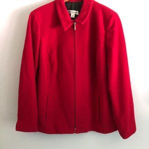 August Max | Jackets & Coats | August Max Woman X Red Wool Zip Up ...